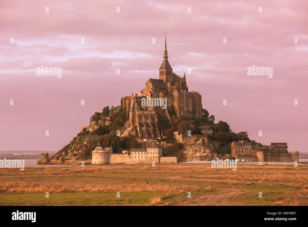 Mont Saint Michel monastery abbey on the island in Normandy, Northern ...