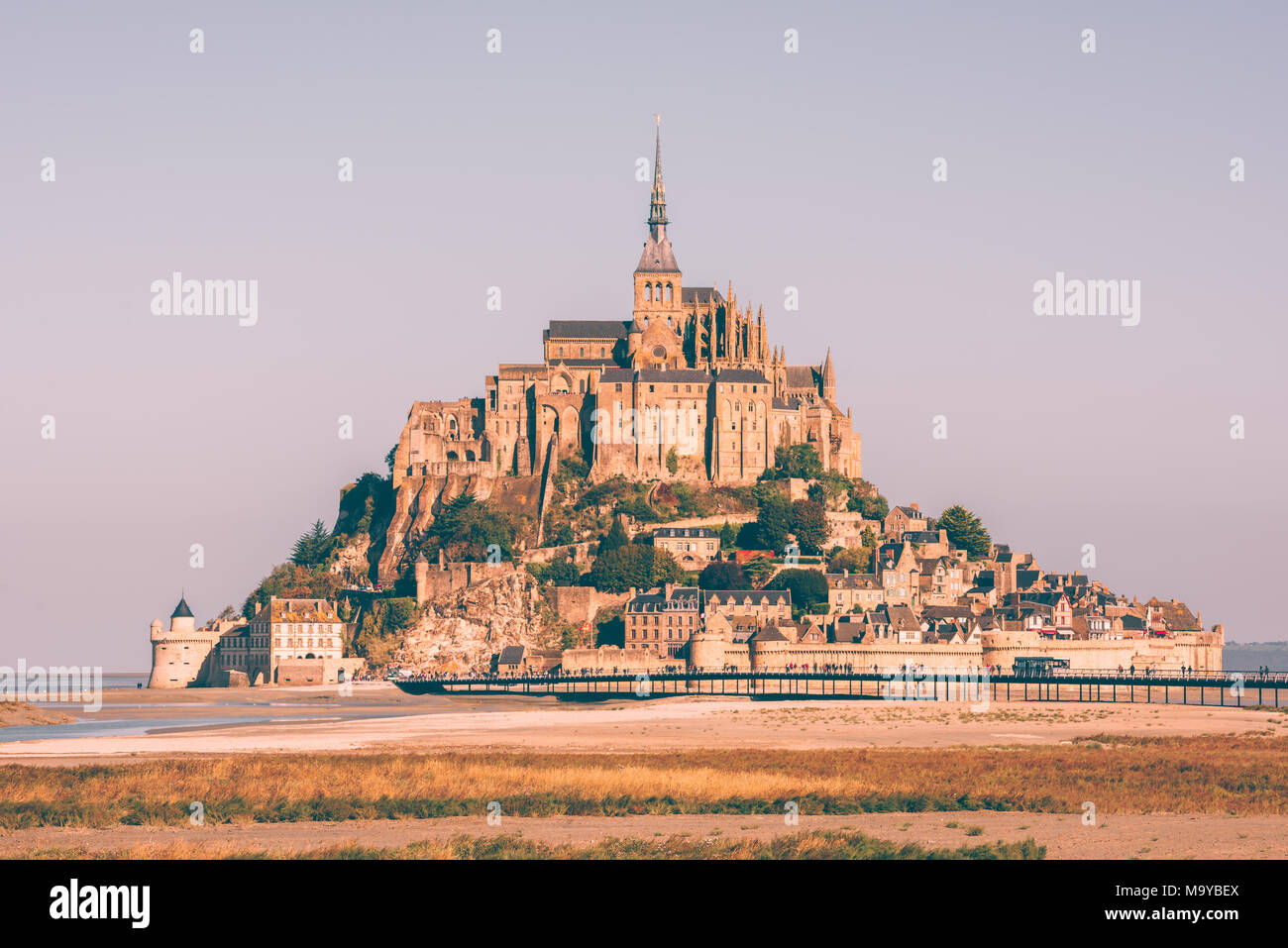 Mont Saint Michel monastery abbey on the island in Normandy, Northern ...
