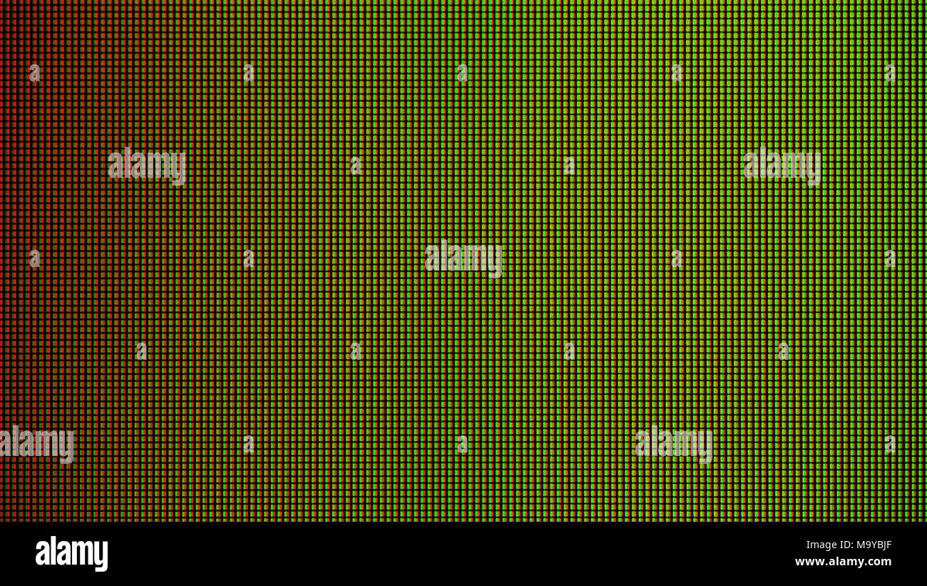 LED lights from computer monitor screen display panel for graphic ...
