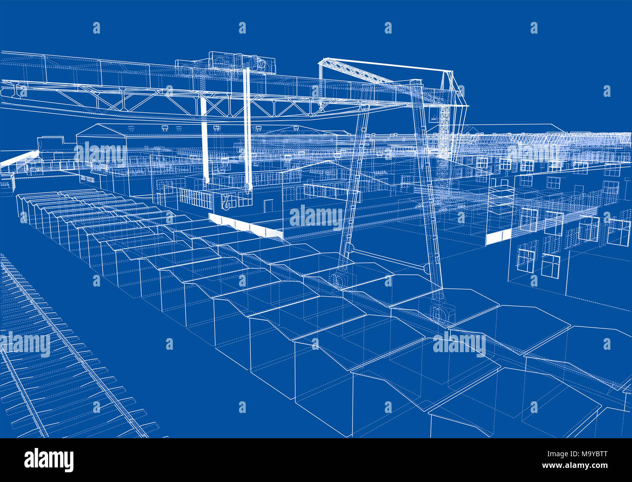 Industrial buildings outline Stock Photo - Alamy