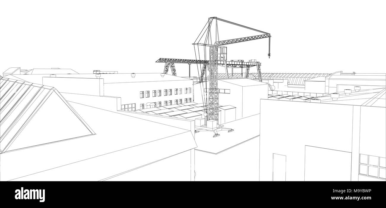 Industrial buildings outline Stock Photo - Alamy