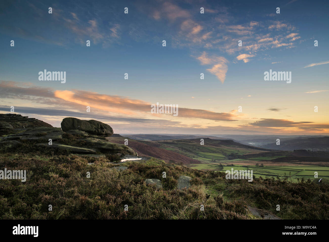 Stunning Peak District landscape during Autumn sunset Stock Photo - Alamy