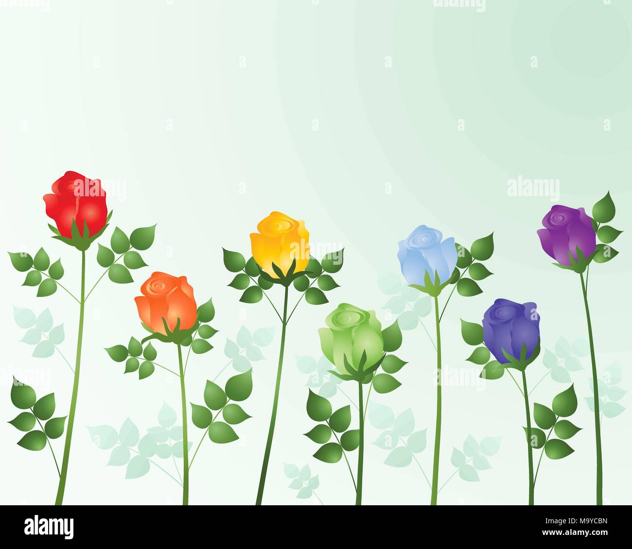 Row roses Stock Vector Images - Alamy