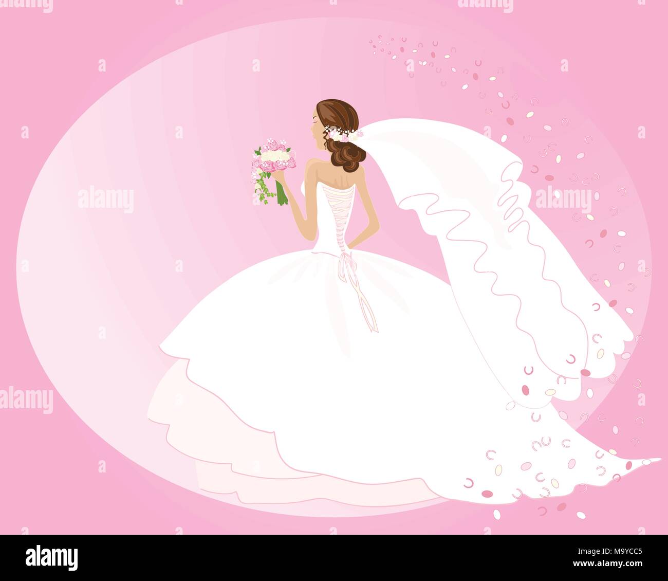 Wedding Dress Cartoon Pink