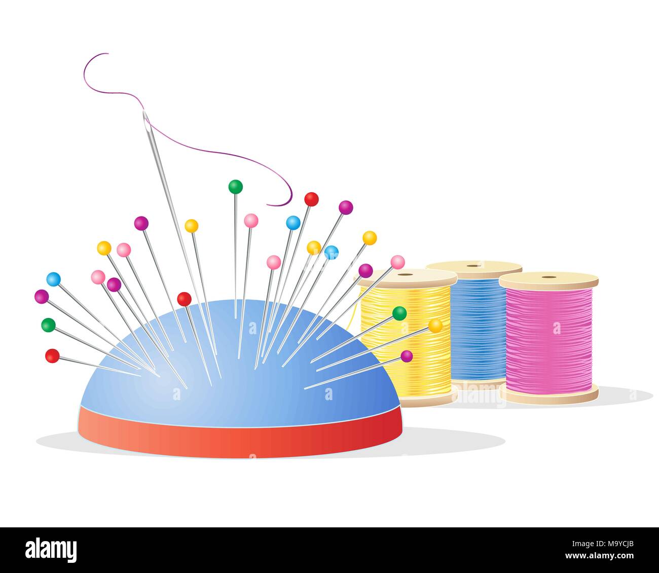 Bobbins cotton thread Stock Vector Images - Alamy