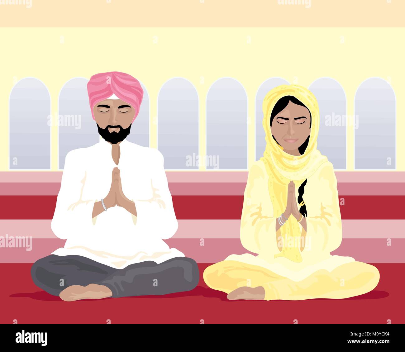 a vector illustration in eps 10 format of a Sikh man and woman in ...
