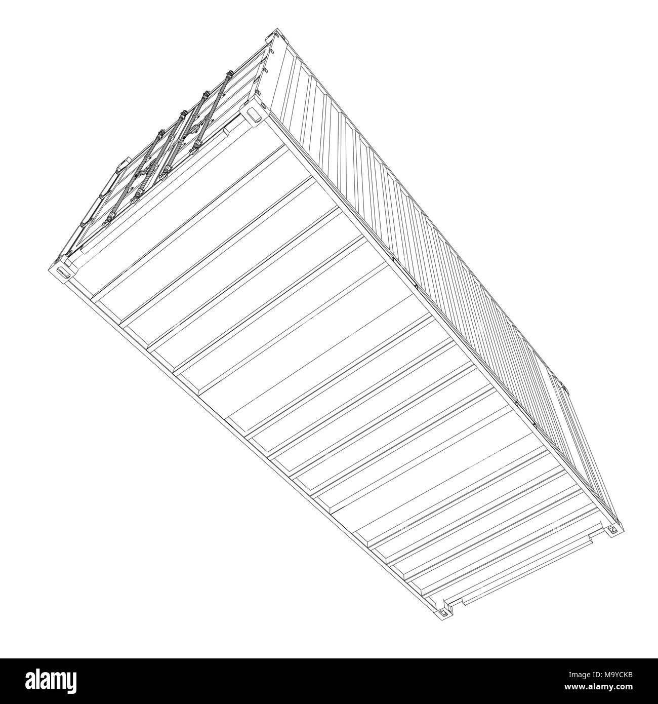 Container ship cartoon illustration Black and White Stock Photos ...