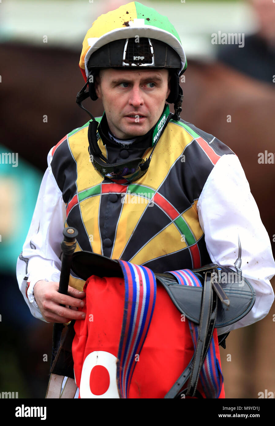 Jockey Tony Hamilton after the 32Red Lincoln during 32Red Lincoln day ...