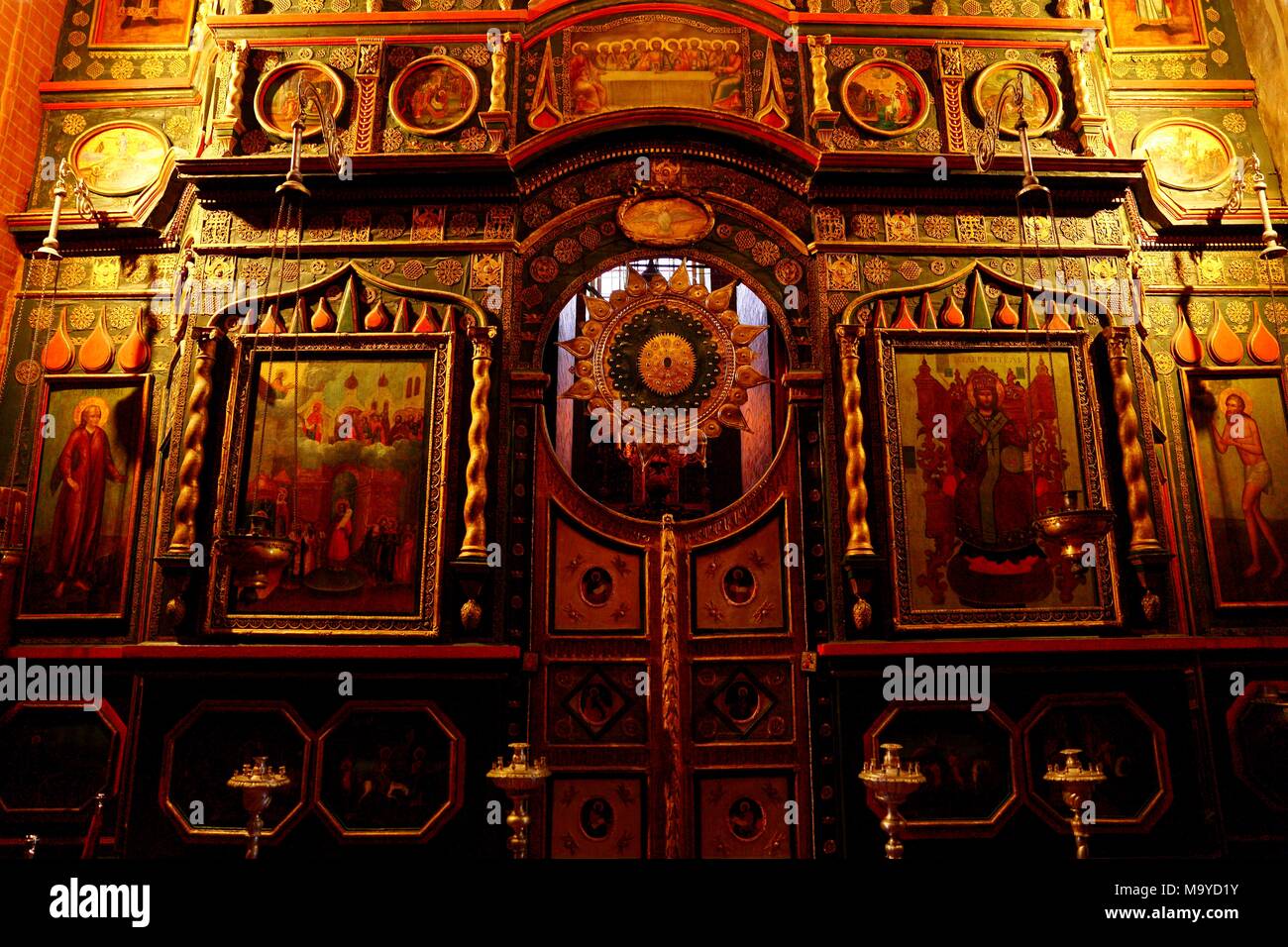 Inside of Moscow Kremlin, Russia. UNESCO World Heritage Site Stock ...