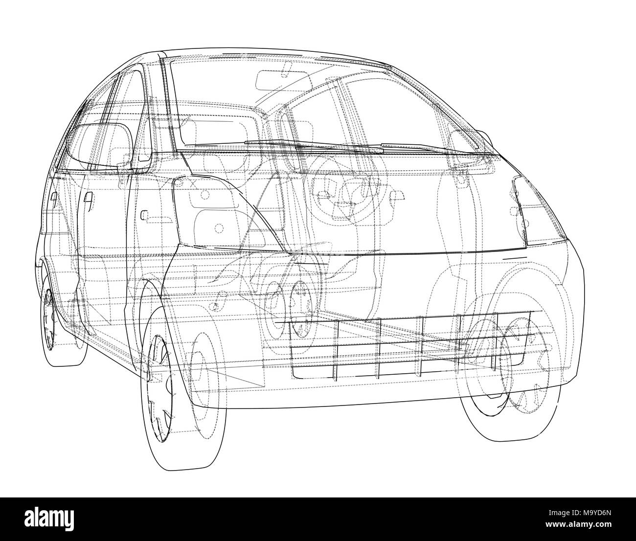 Small Car Sketch Stock Photo - Alamy