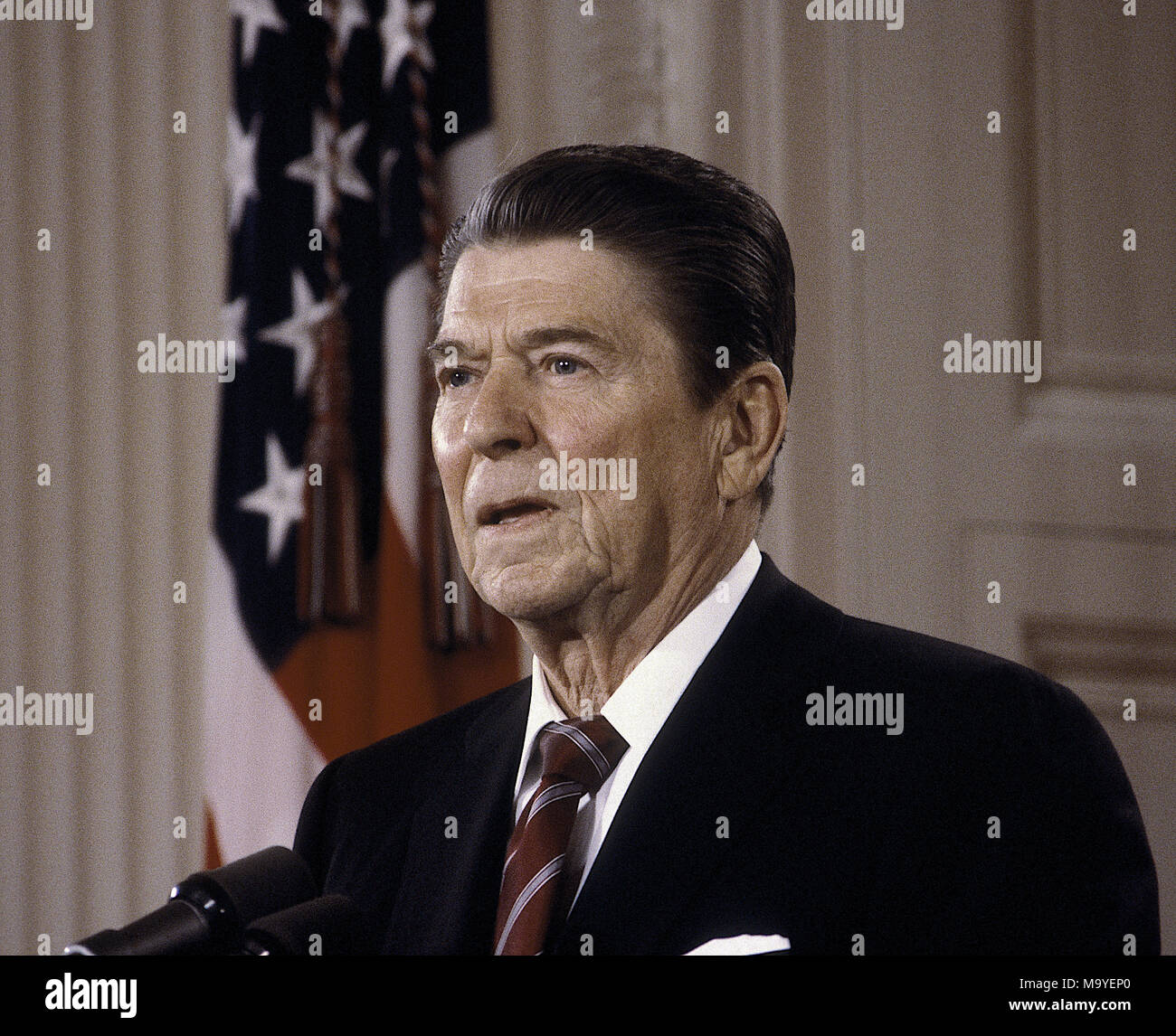 Washington DC., USA, March 21, 1985 President Ronald Reagan news ...