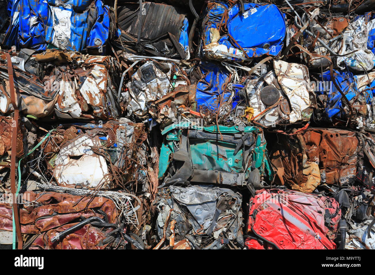 Scrap metal, wrecked and crushed parts Stock Photo - Alamy