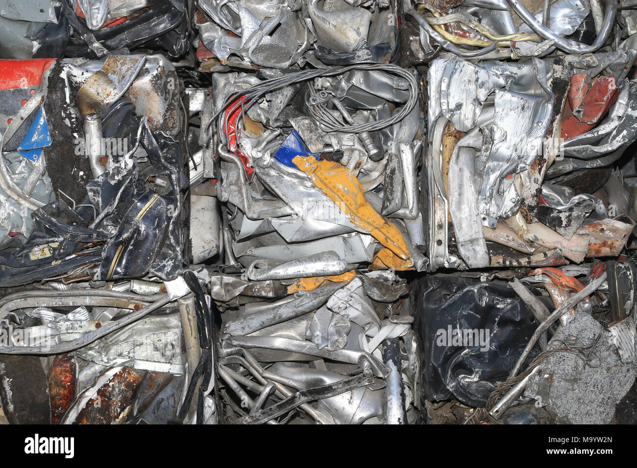 Scrap metal, wrecked and crushed parts Stock Photo - Alamy