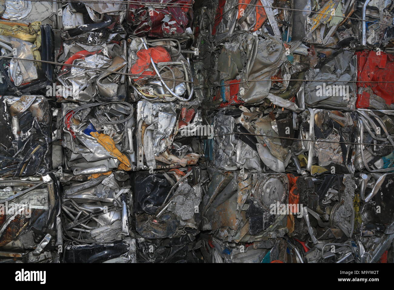 Scrap metal, wrecked and crushed parts Stock Photo - Alamy