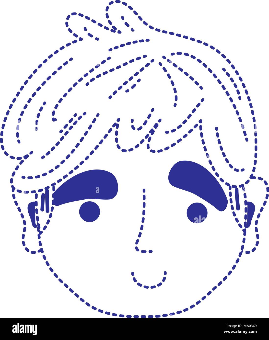 dotted shape profile man head with expression face Stock Vector Image ...