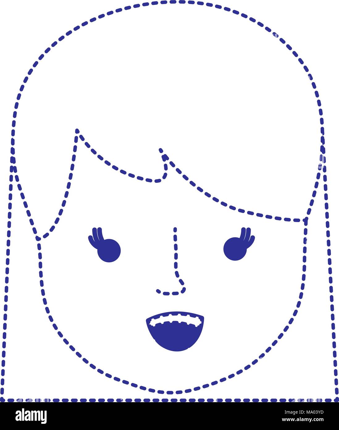 dotted shape woman head with hairstyle and face expression Stock Vector ...