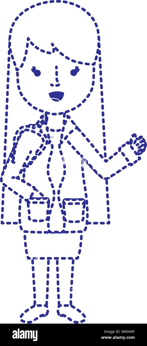 dotted shape woman doctor with uniform and stethoscope tool Stock ...