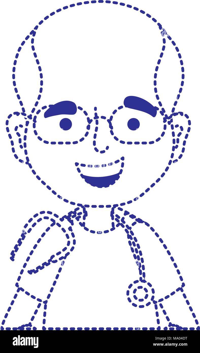 dotted shape doctor man with glasses and stethoscope Stock Vector Image ...