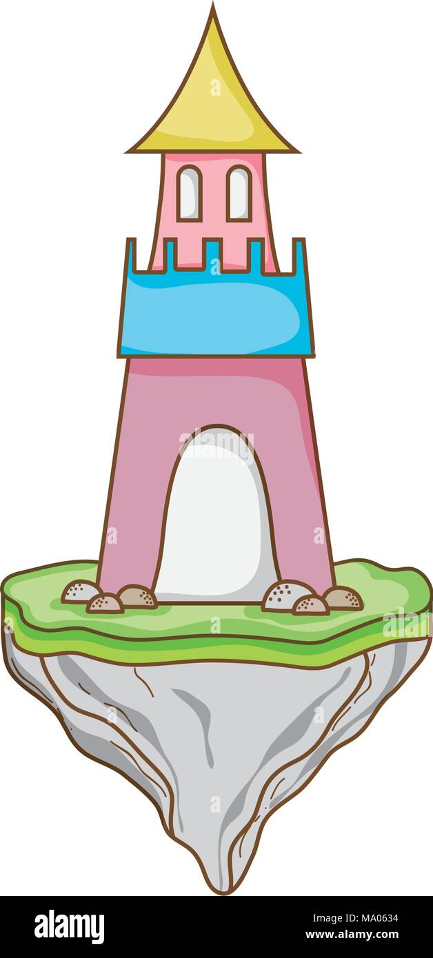 sweet medieval castle in the floating rock Stock Vector Image & Art - Alamy