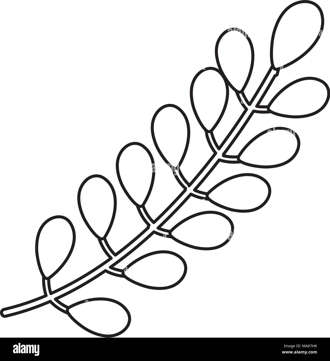 line nature leaves branches tropical design Stock Vector Image & Art ...