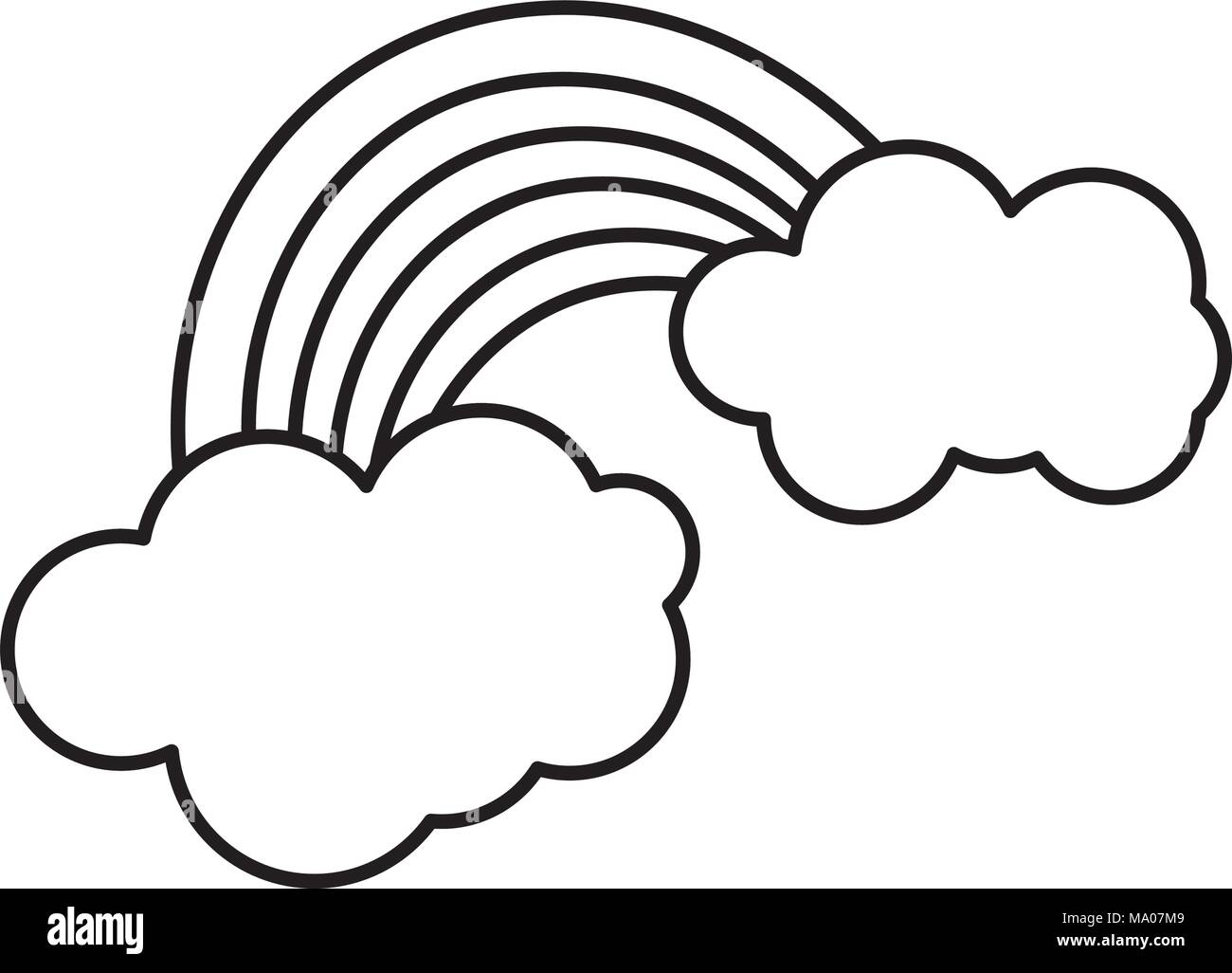 line nature bright rainbow with clouds in the sky Stock Vector Image ...