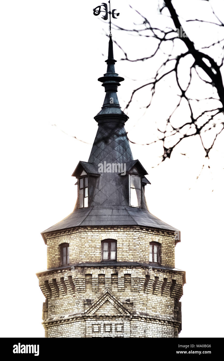Castle tower isolated on white background Stock Photo - Alamy