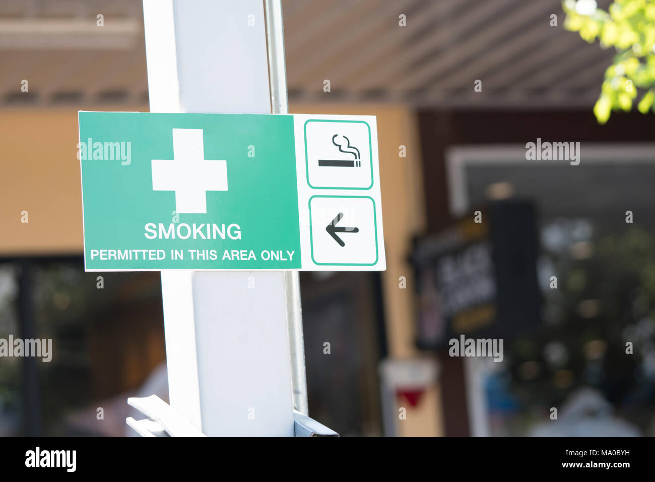 smoking area sign - Smoking permitted in this area only Stock Photo - Alamy