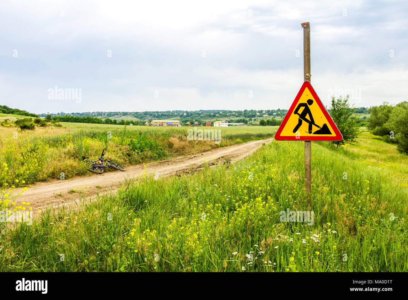 road sign in the field Stock Photo - Alamy