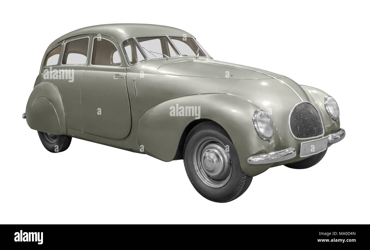 old historic Kammback vehicle isolated in white back Stock Photo - Alamy