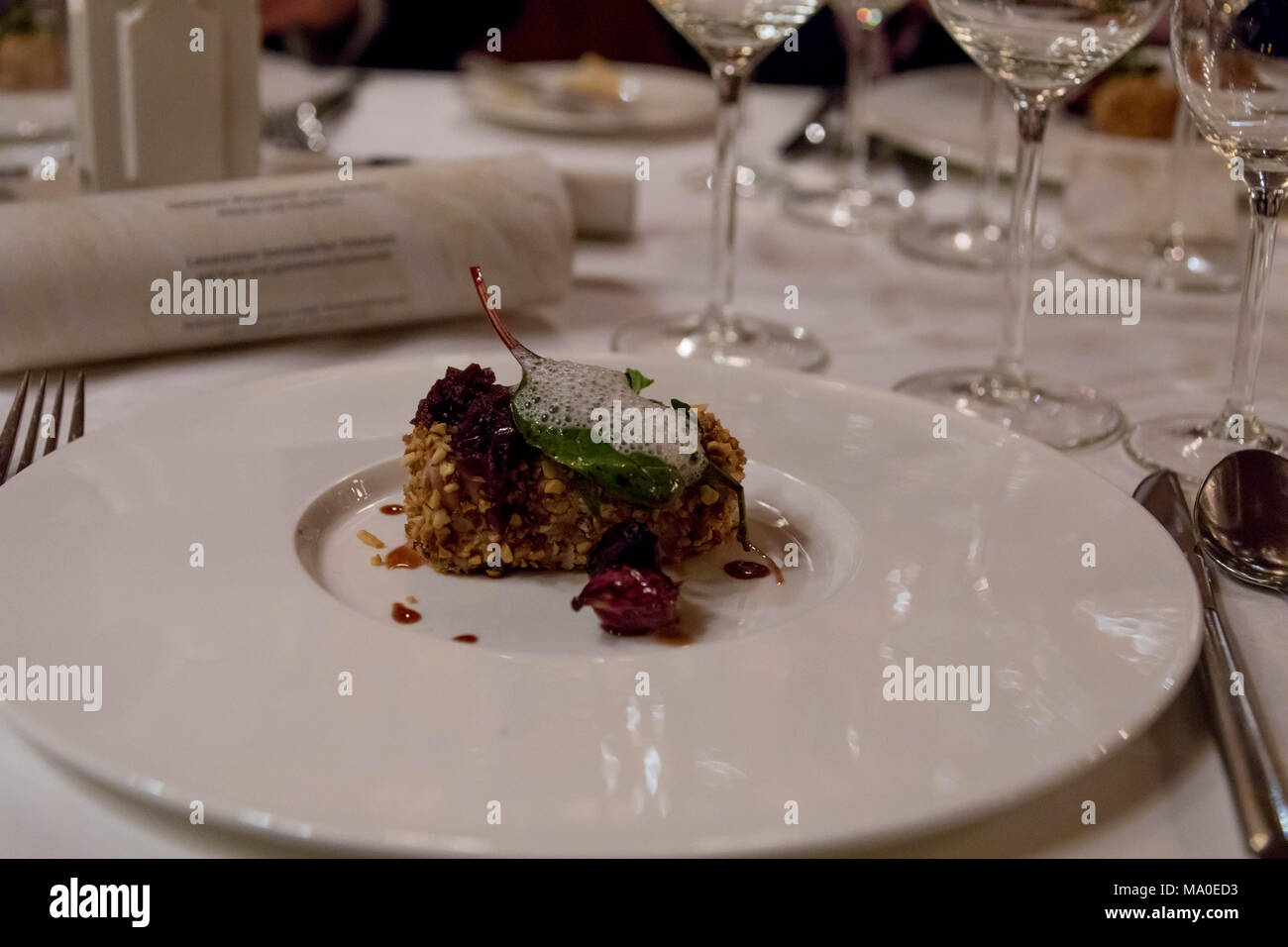 Closeup of Fine Starter Plate in High Class Restaurant Stock Photo - Alamy
