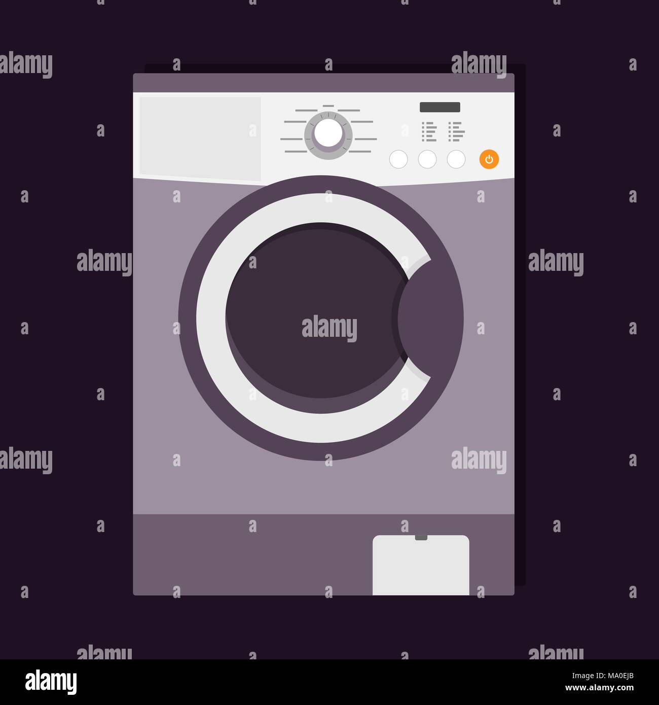 Modern washing machine with a front loading, illustration in flat style ...