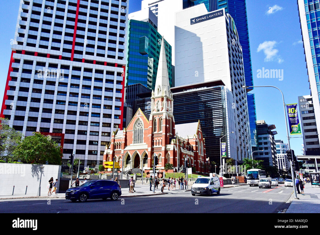 CHURCH SURROUNDED BY HIGH RISE BUILDINGS IN BRISBANE CITY AUSTRALIA ...