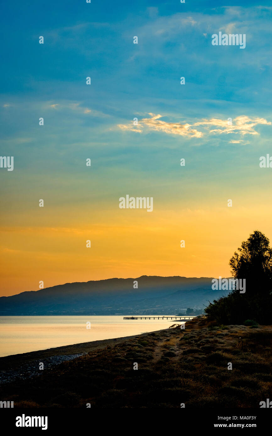 Early morning colours, Crysochous Bay, Poli Crysochous, Cyprus Stock ...