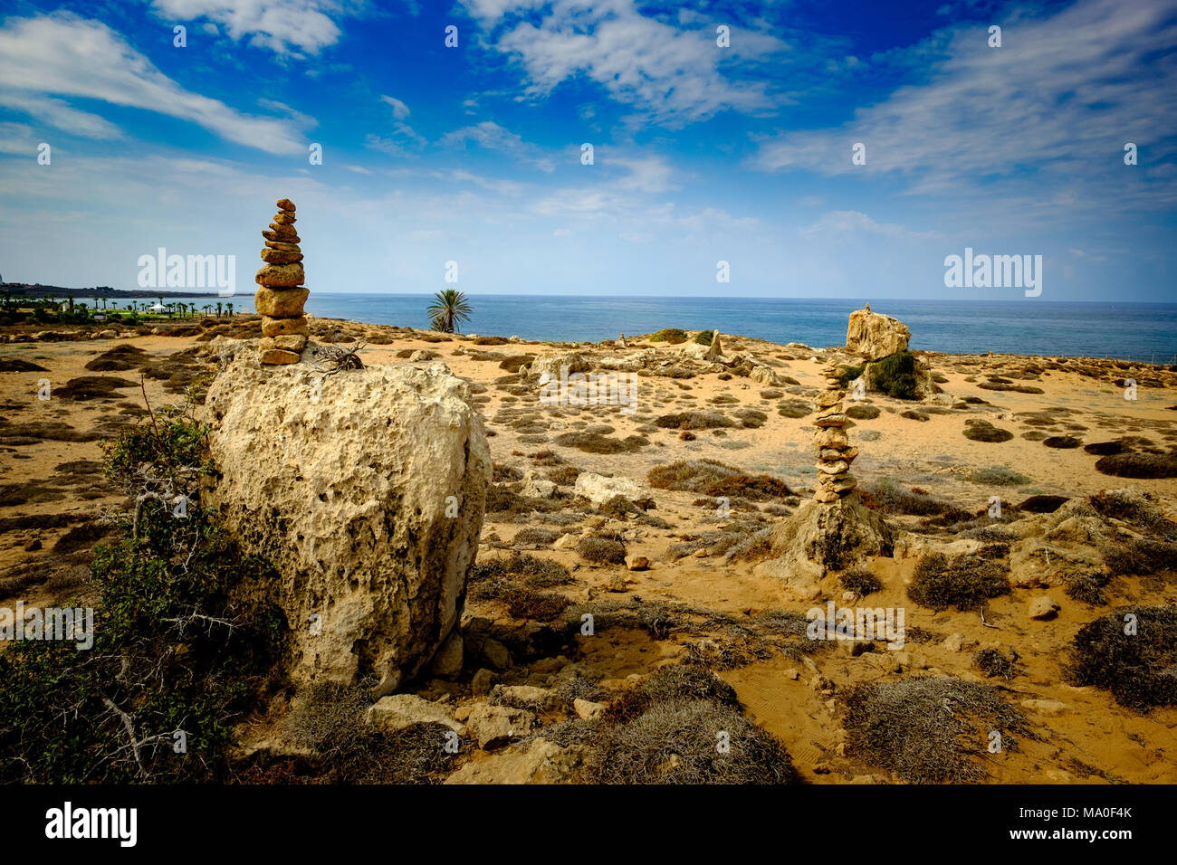 Kato Paphos Archaeological Park, sea view, Paphos, Cyprus Stock Photo ...