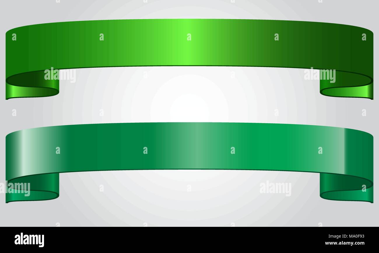 Green shining ribbons vector illustration Stock Vector Image & Art - Alamy