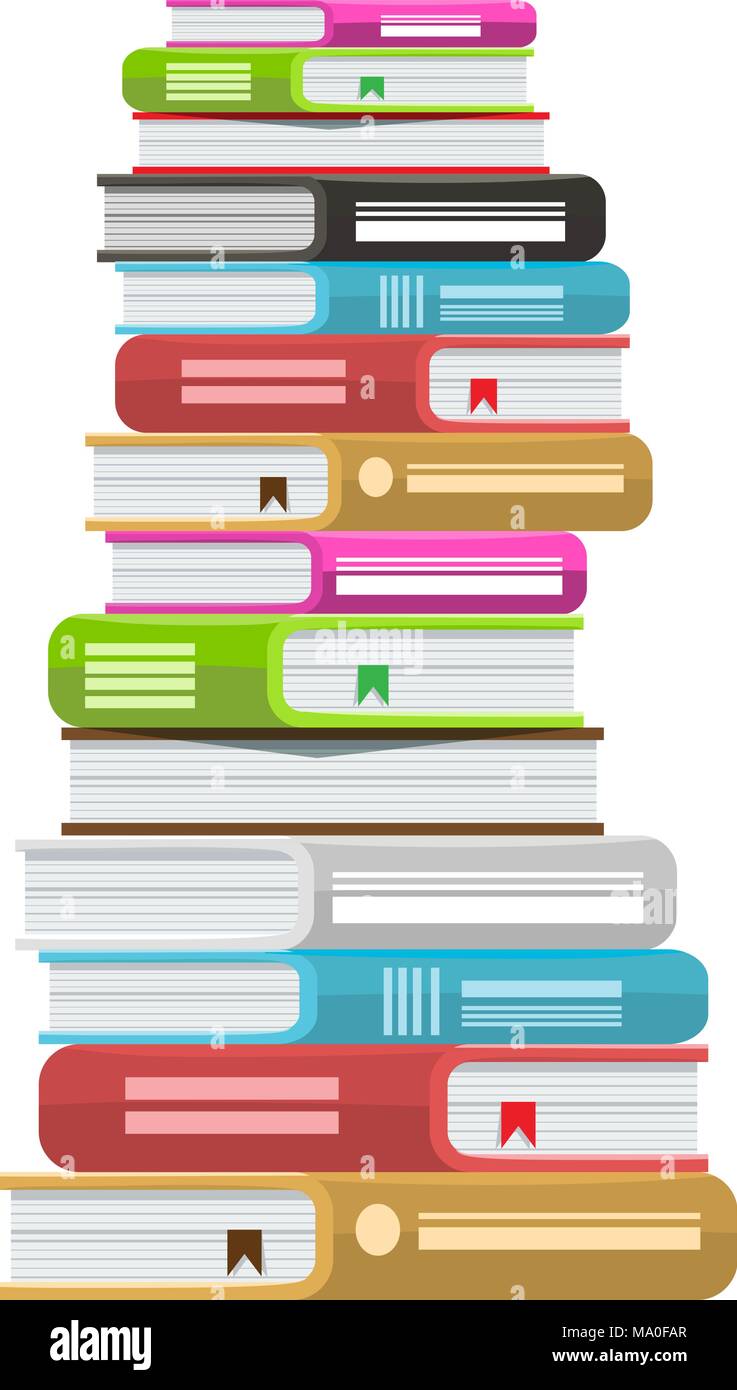 Pile of books vector illustration. Icon stack of books with solid color ...
