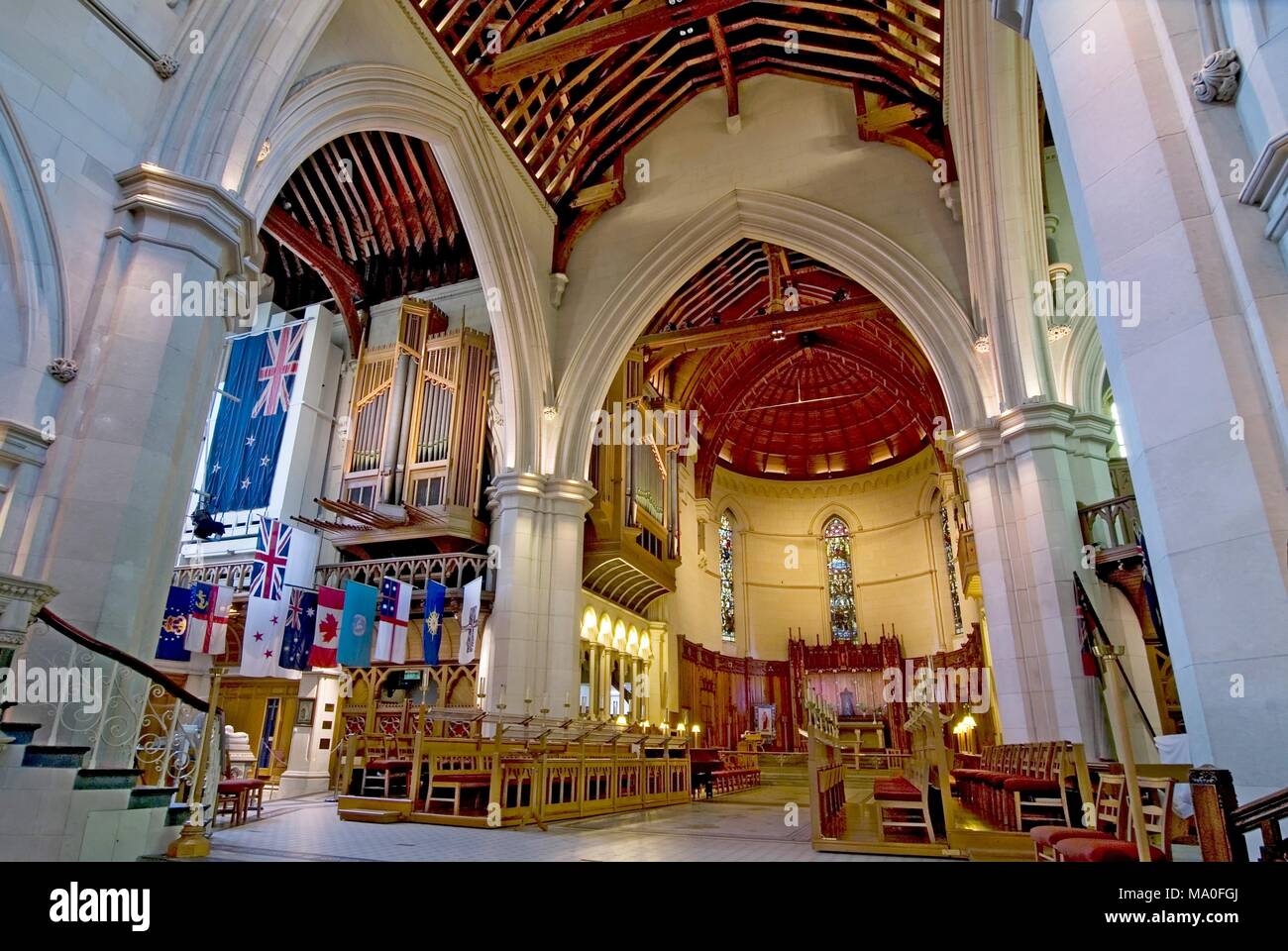Interior of the Christ Church Cathedral. Canterbury, South Island, New ...