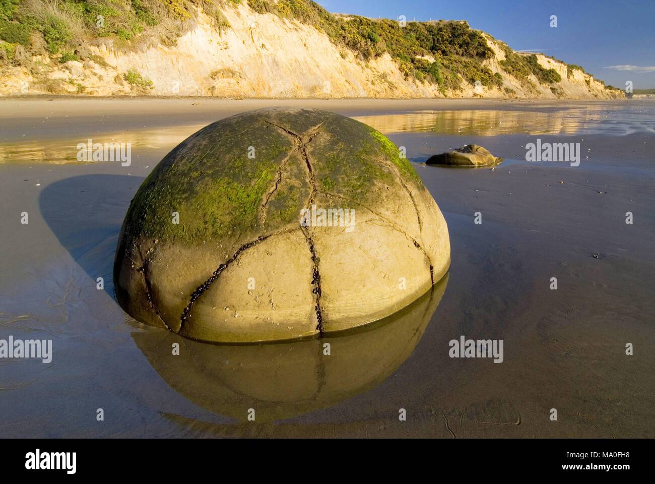The Moeraki Boulders are unusually large and spherical boulders lying ...
