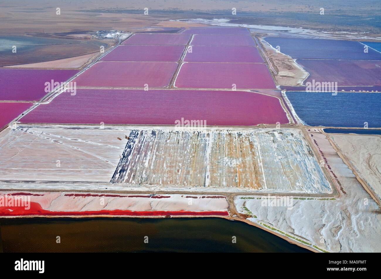 Aerial view of one of the worlds largest salt mines located between ...