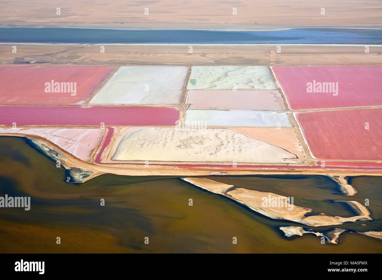 Aerial view of one of the worlds largest salt mines located between ...