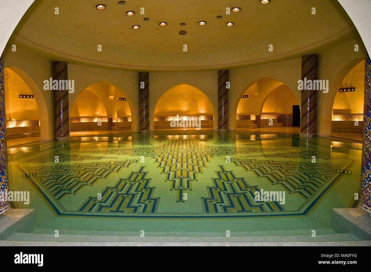 Ritual bath in the Mosque of Hassan II in Casablanca, Morocco Stock ...