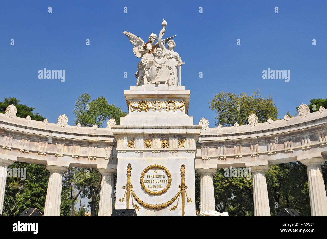 Monument to Benito Juarez, neoclassical monument made of marble to ...