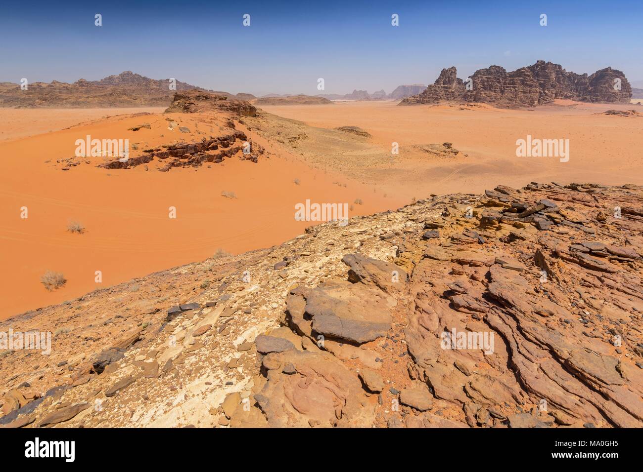 Desert landscape in Southern Jordan, Wadi Rum, Jordan, Middle East ...
