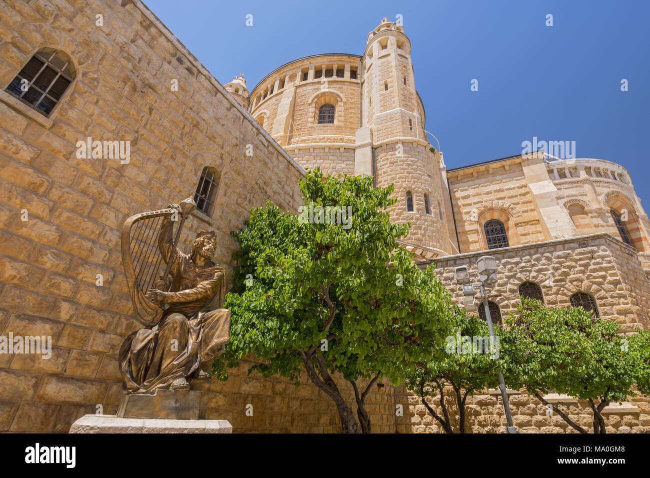 King David of Israel playing the harp. Statue located near the entrance ... King David of Israel playing the harp. Statue located near the entrance ...