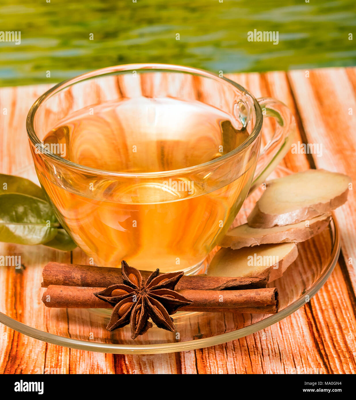 Spiced Ginger Tea Representing Refreshments Herbals And Teas Stock ...