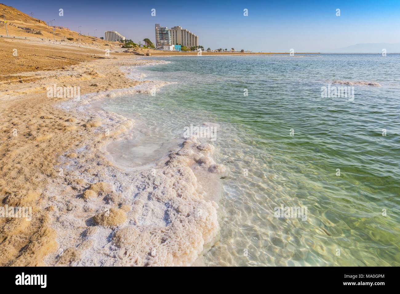 Salt formations in the Dead Sea of Israel near the town of Ein Bokek Stock Photo - Alamy