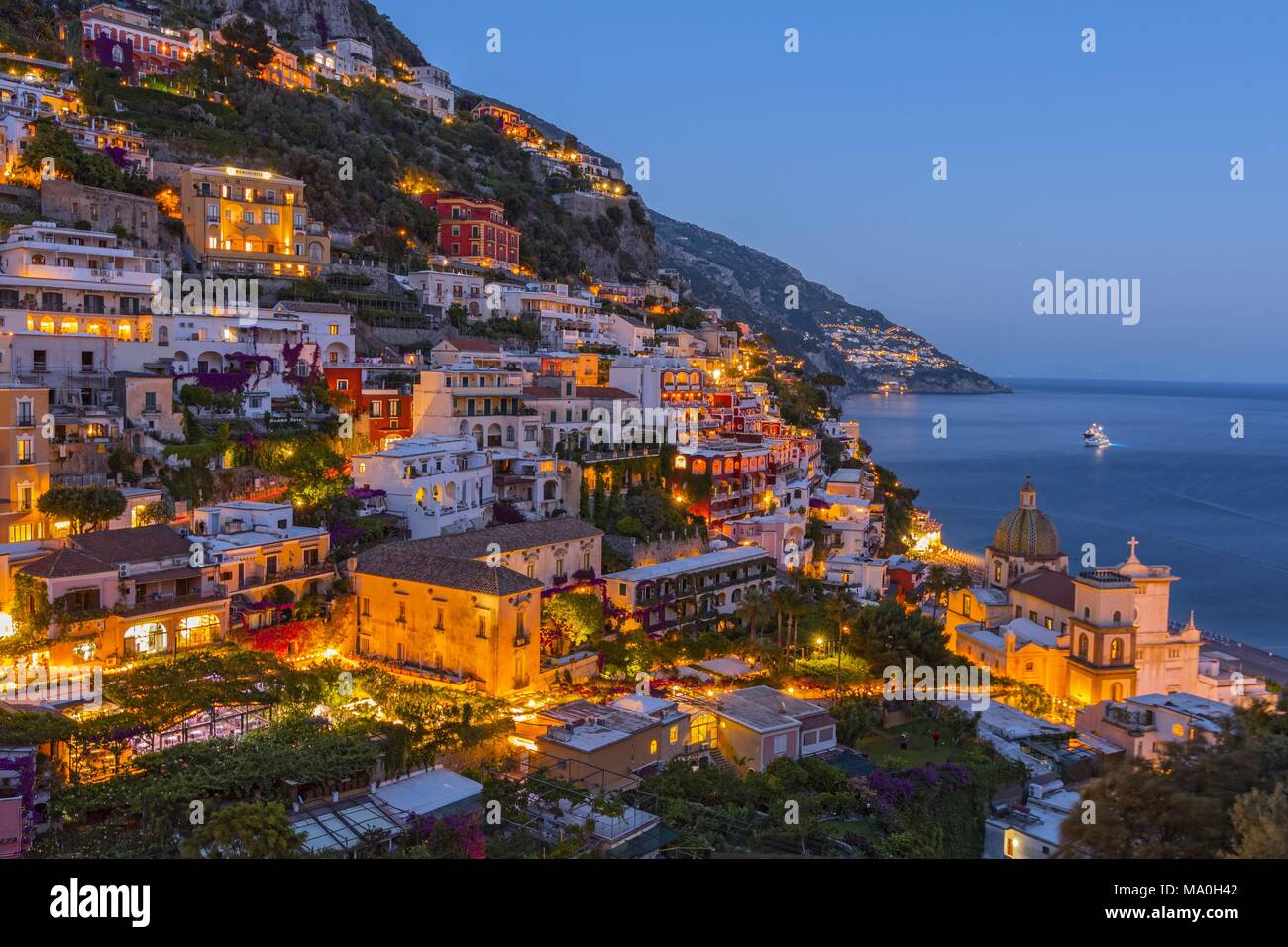 Panoramic view of sorrento at night hi-res stock photography and images ...