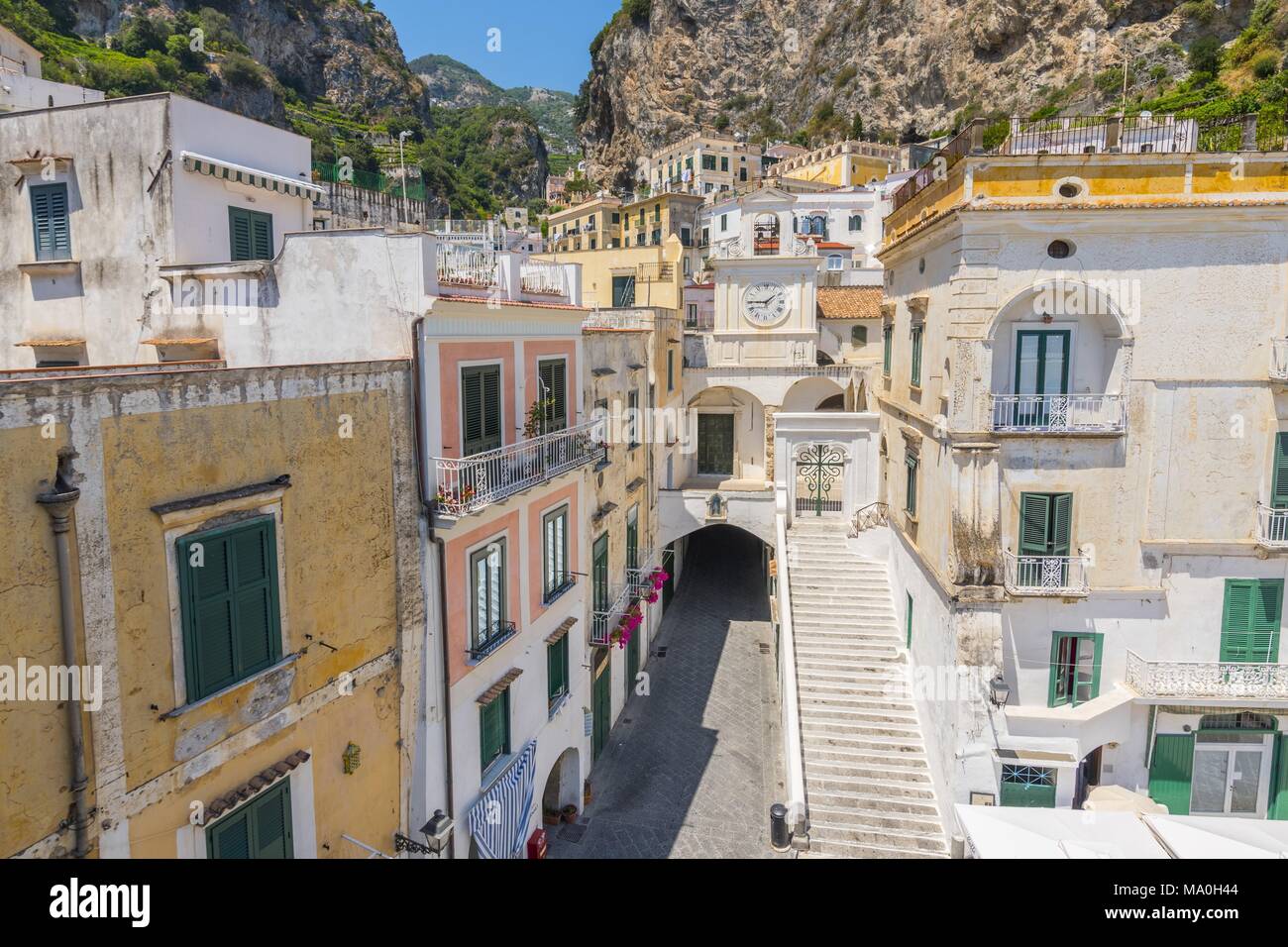 Church of San Salvatore de' Birecto and historical buildings in Atrani ...