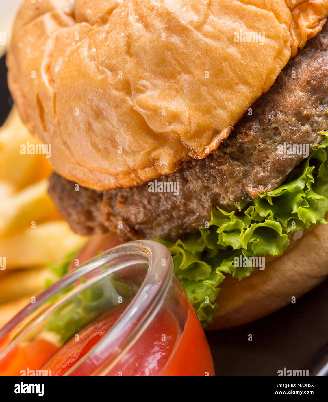 Roll And Burger Representing Quarter Pounder And Takeaway Stock Photo ...