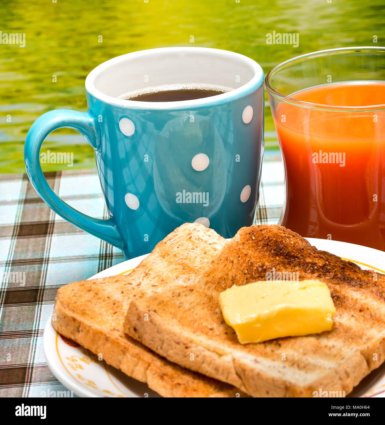 Outdoor Breakfast Toast Indicating Morning Meal And Restaurants Stock ...
